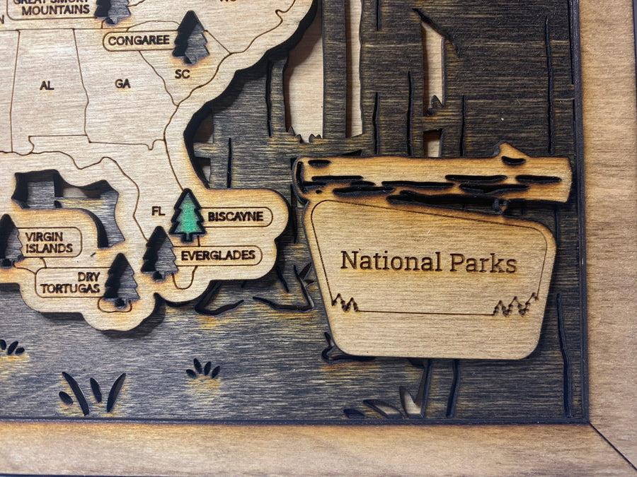 National Parks Travel Map - Fillable Bucket List Journey Travel Tracke ...