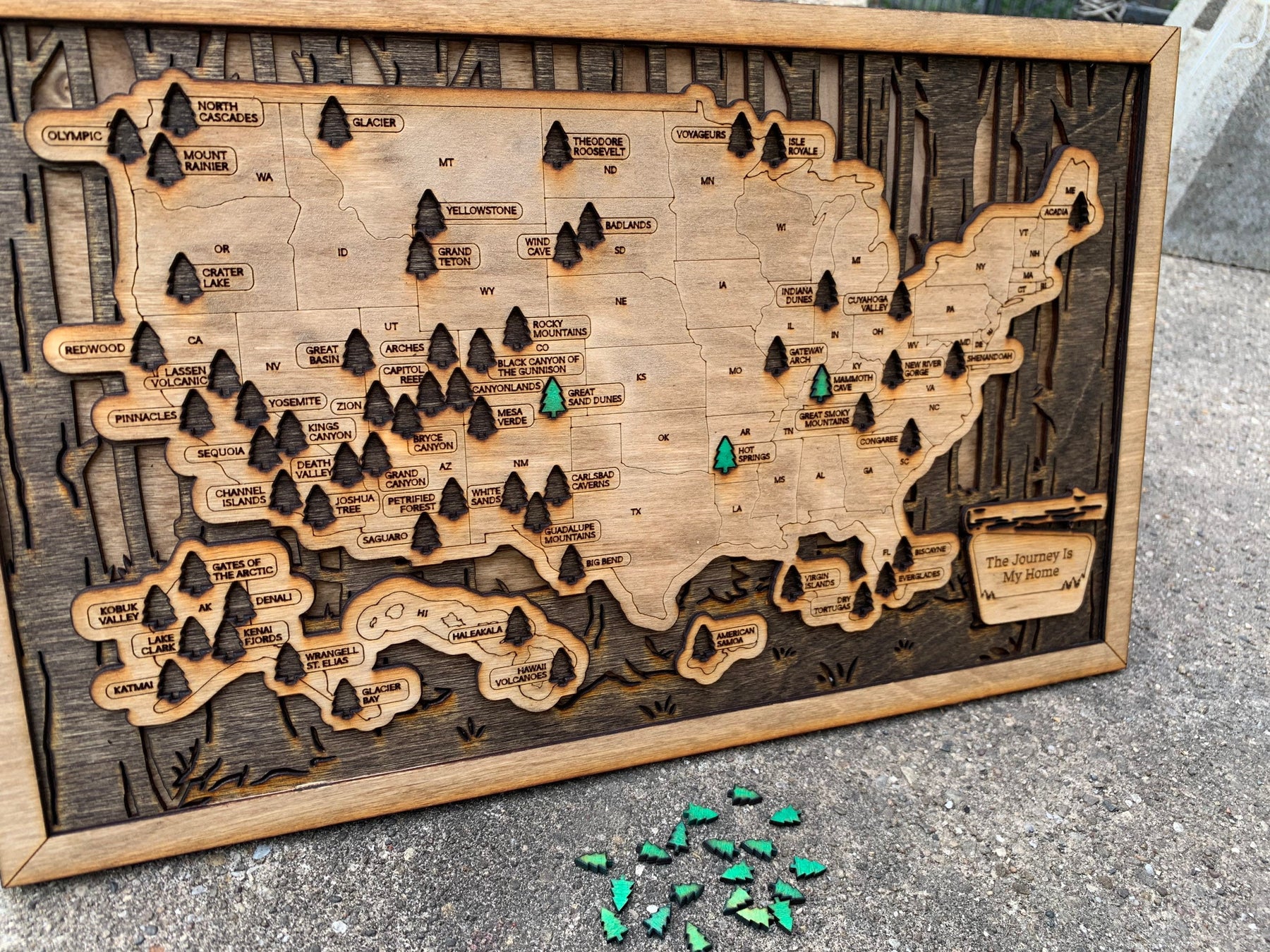 National Parks Travel Map - Fillable Bucket List Journey Travel Tracke ...
